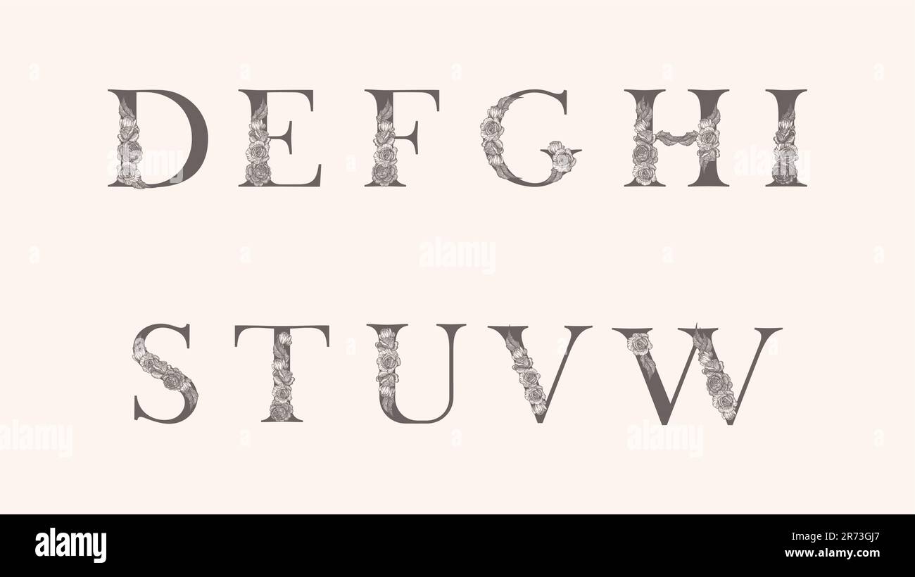 Collection of botanical, initial, letter female logos with rose organic ...