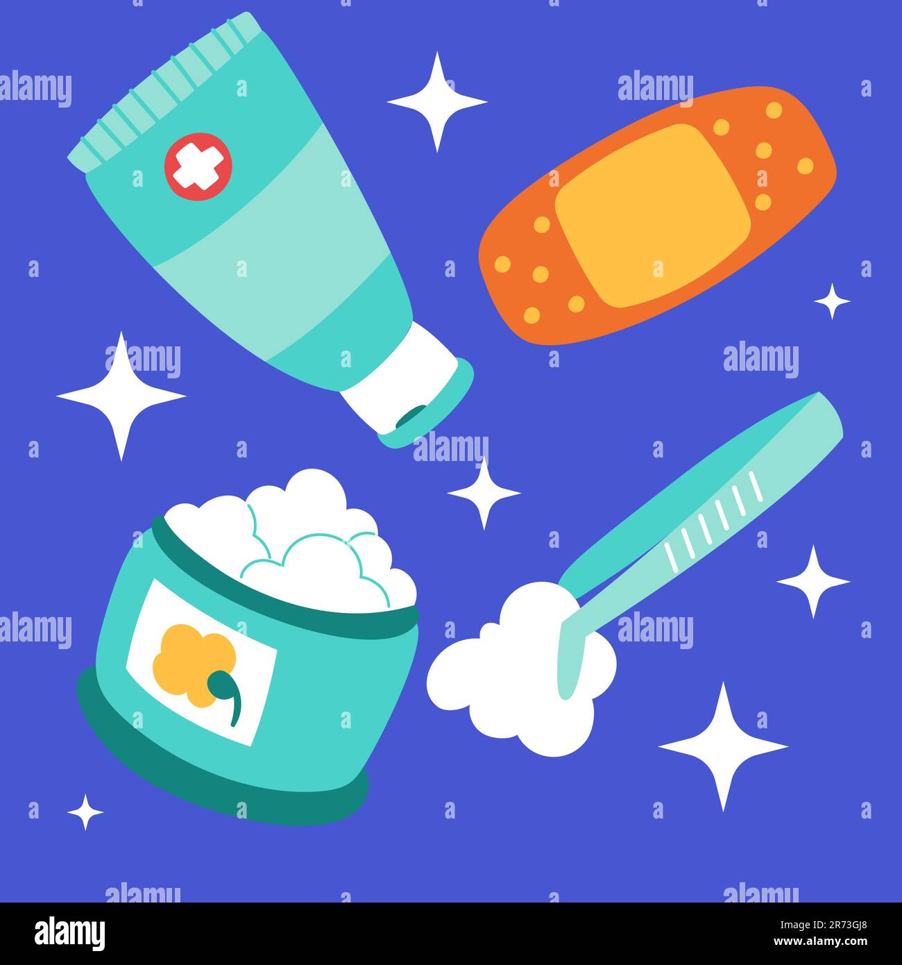 Cute medical sticker set. Hand drawn healthcare cartoon doodle lotion ...