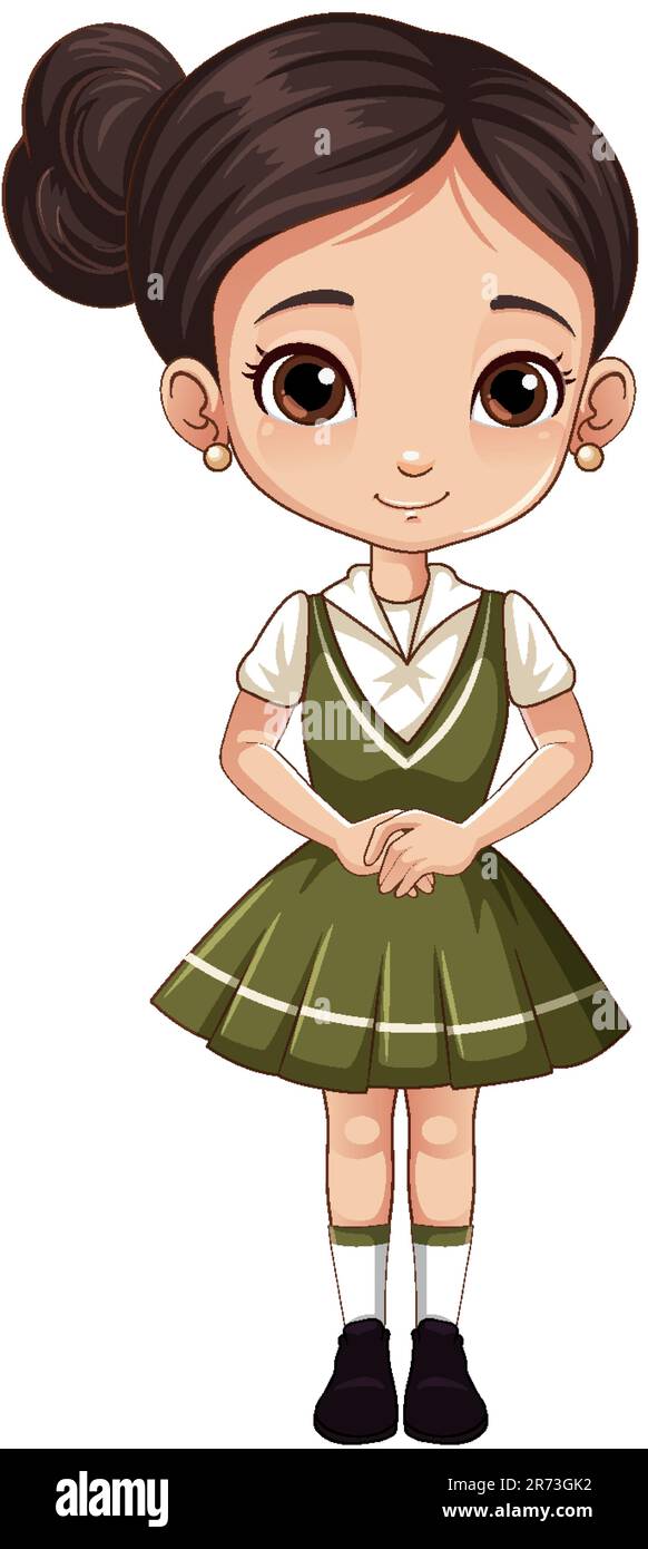 Cute female student cartoon character illustration Stock Vector Image ...