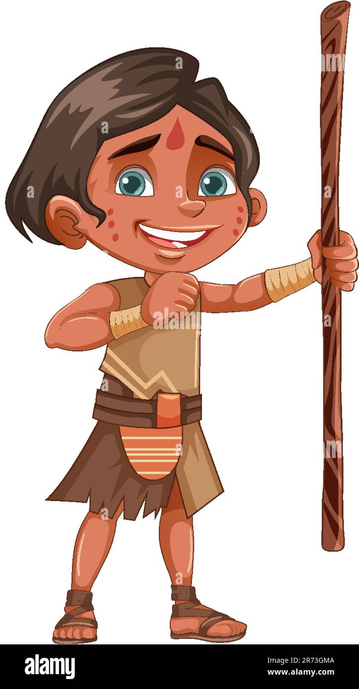 Indigenous cartoon character isolated illustration Stock Vector Image ...