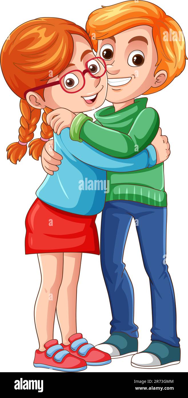 Young Couple Cartoon