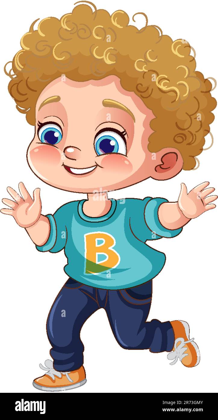 Cheerful Boy Cartoon Character illustration Stock Vector Image & Art ...