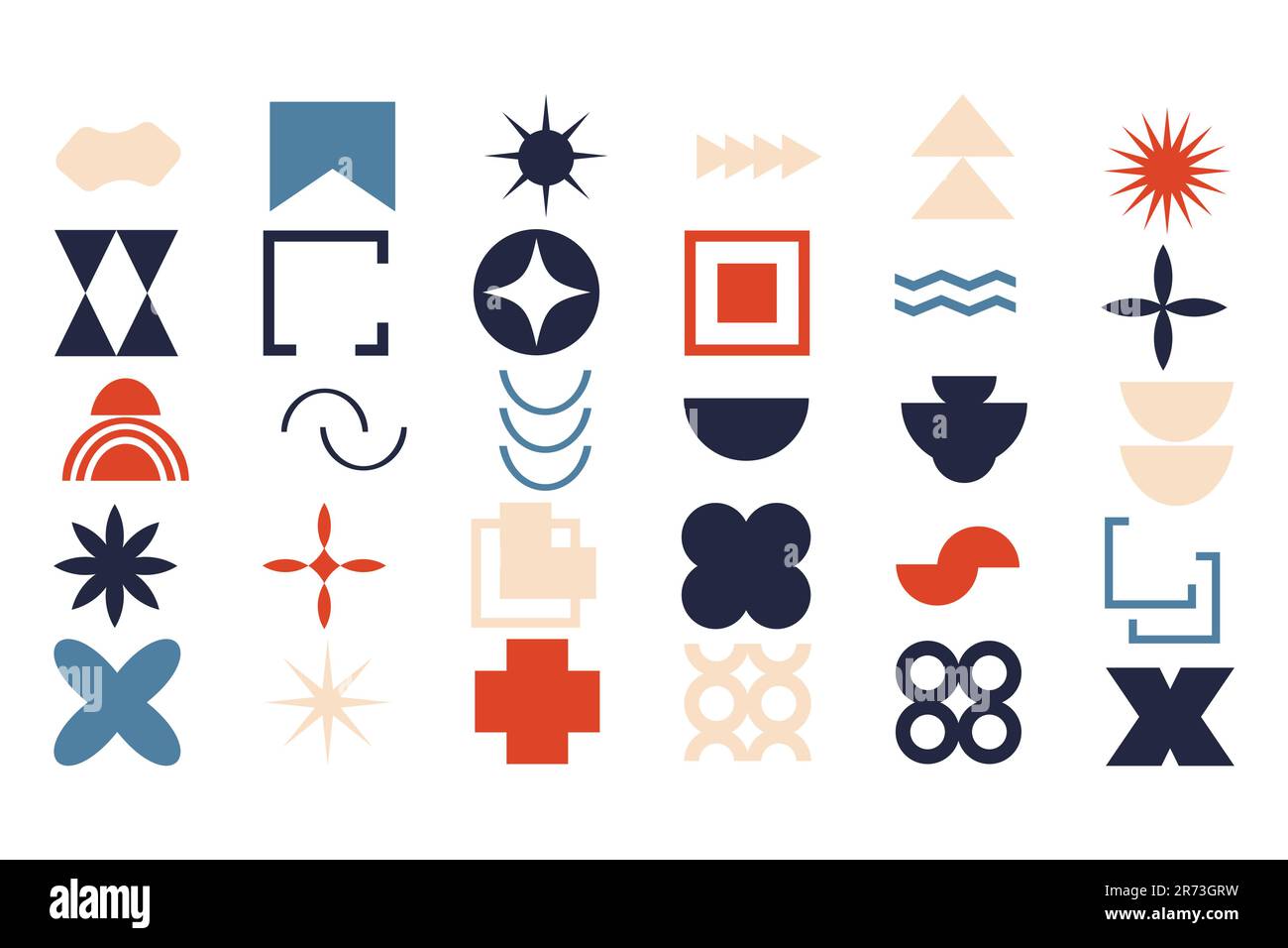 Set geometric shapes contemporary modern trendy elements basic forms ...