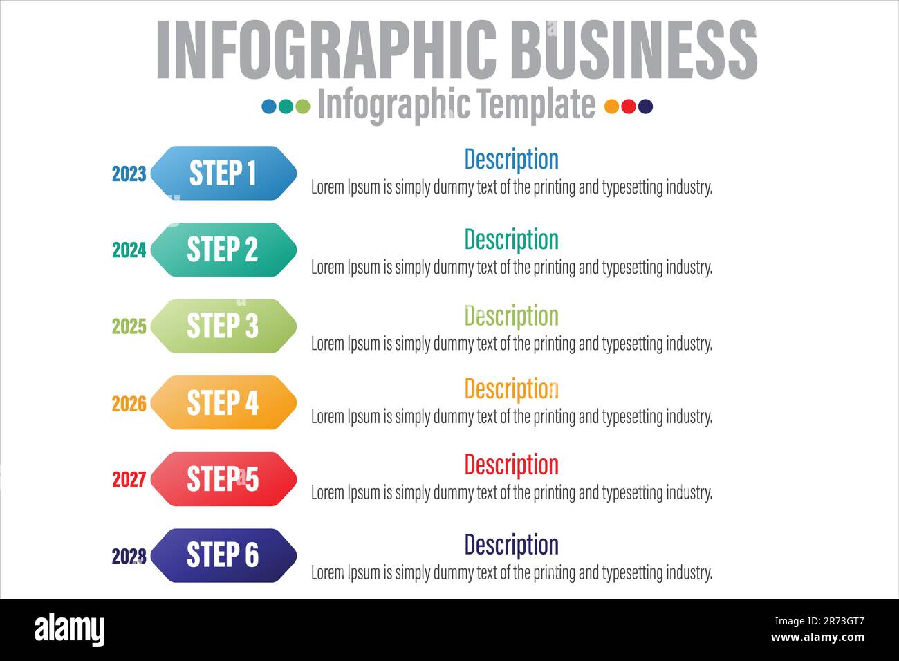 6 Steps, six 6 option Paper note shape elements with steps,road map ...