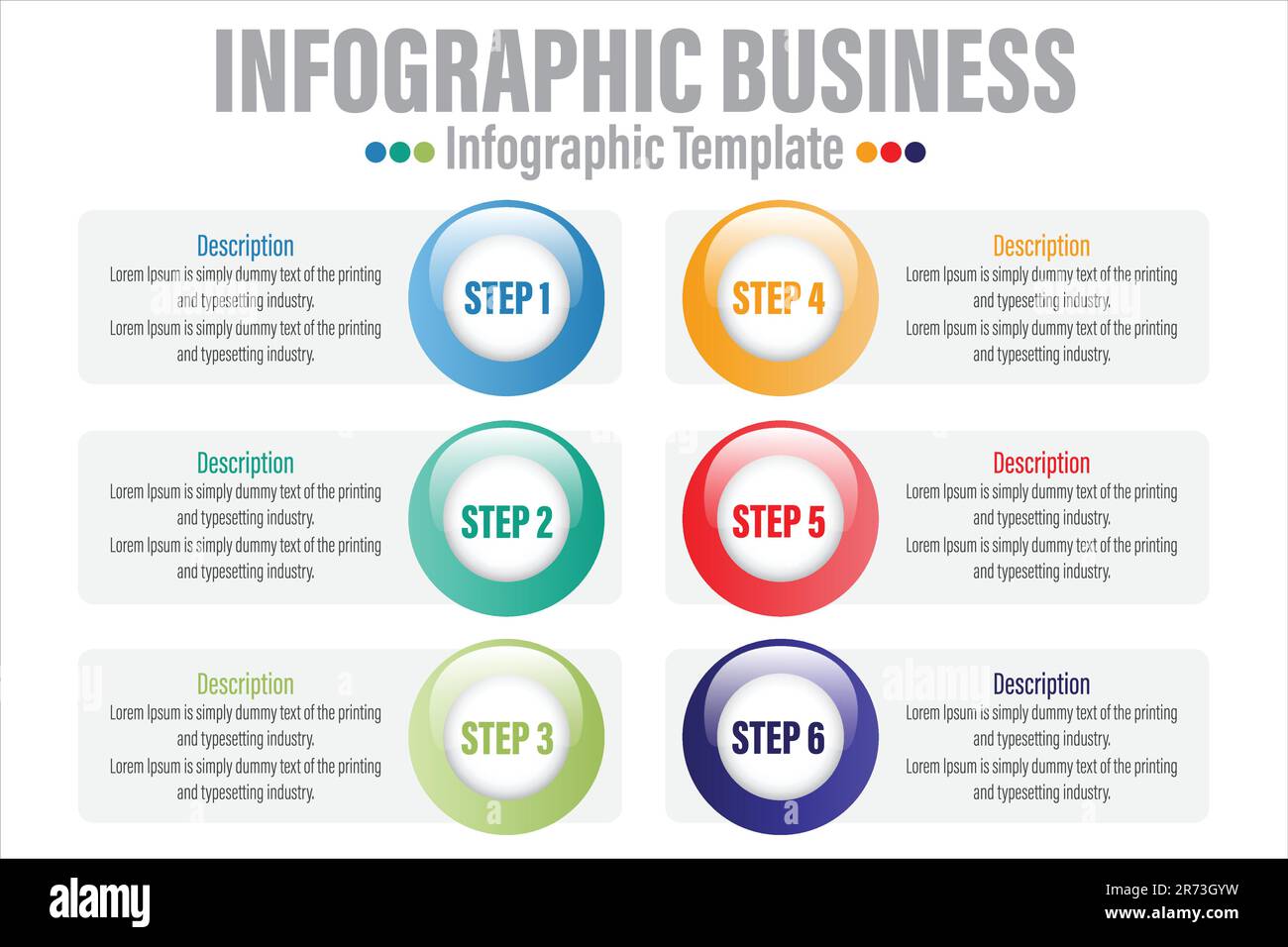 6 Steps, six 6 option Paper note shape elements with steps,road map ...