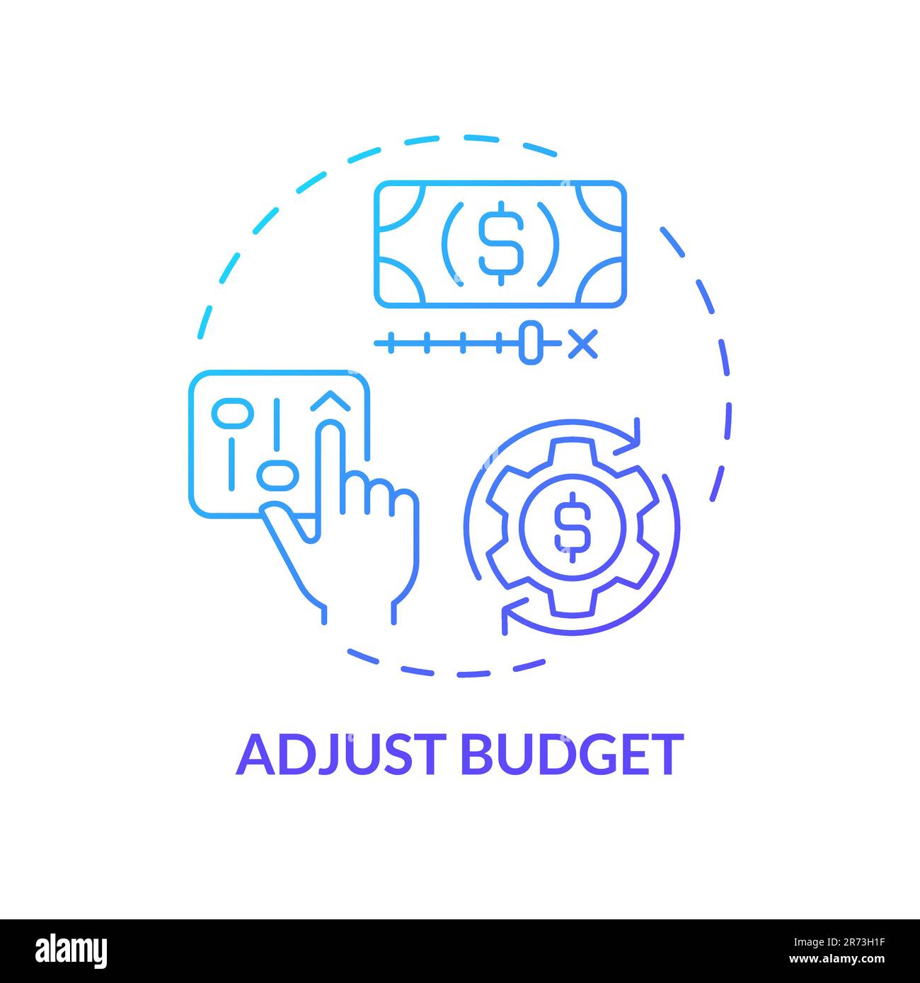 Adjust budget blue gradient concept icon Stock Vector Image & Art - Alamy