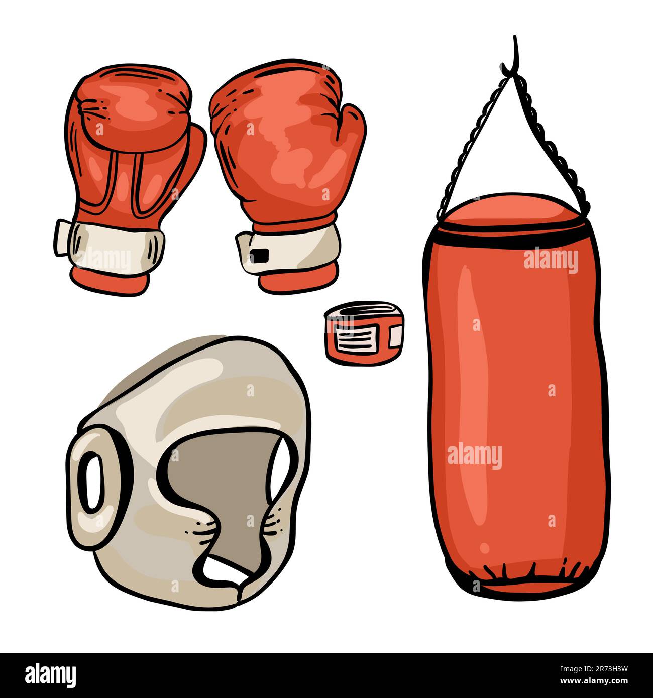 Cartoon red boxing glove icon, front and back. Isolated vector ...