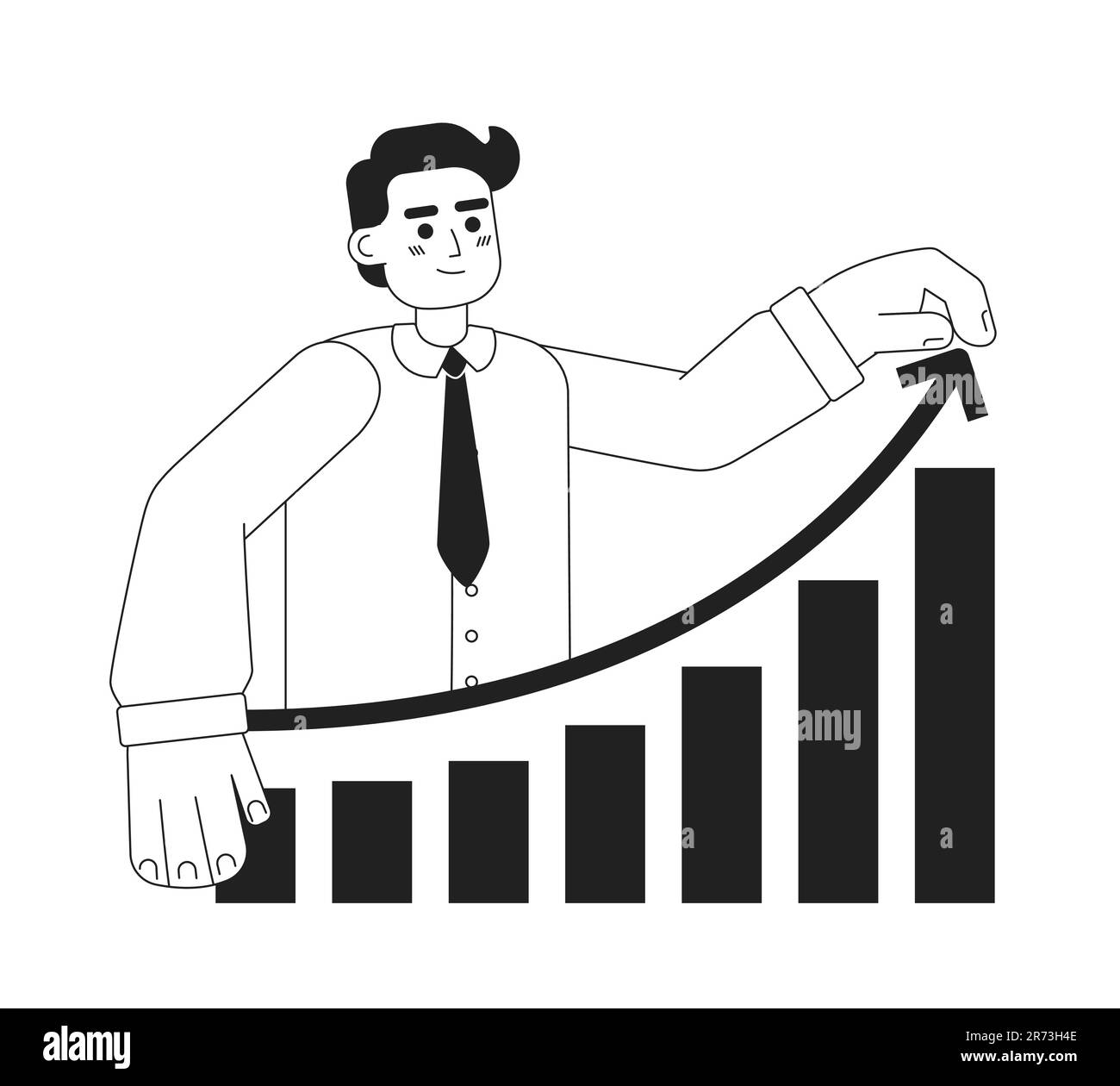 Business Growth Monochrome Concept Vector Spot Illustration Stock