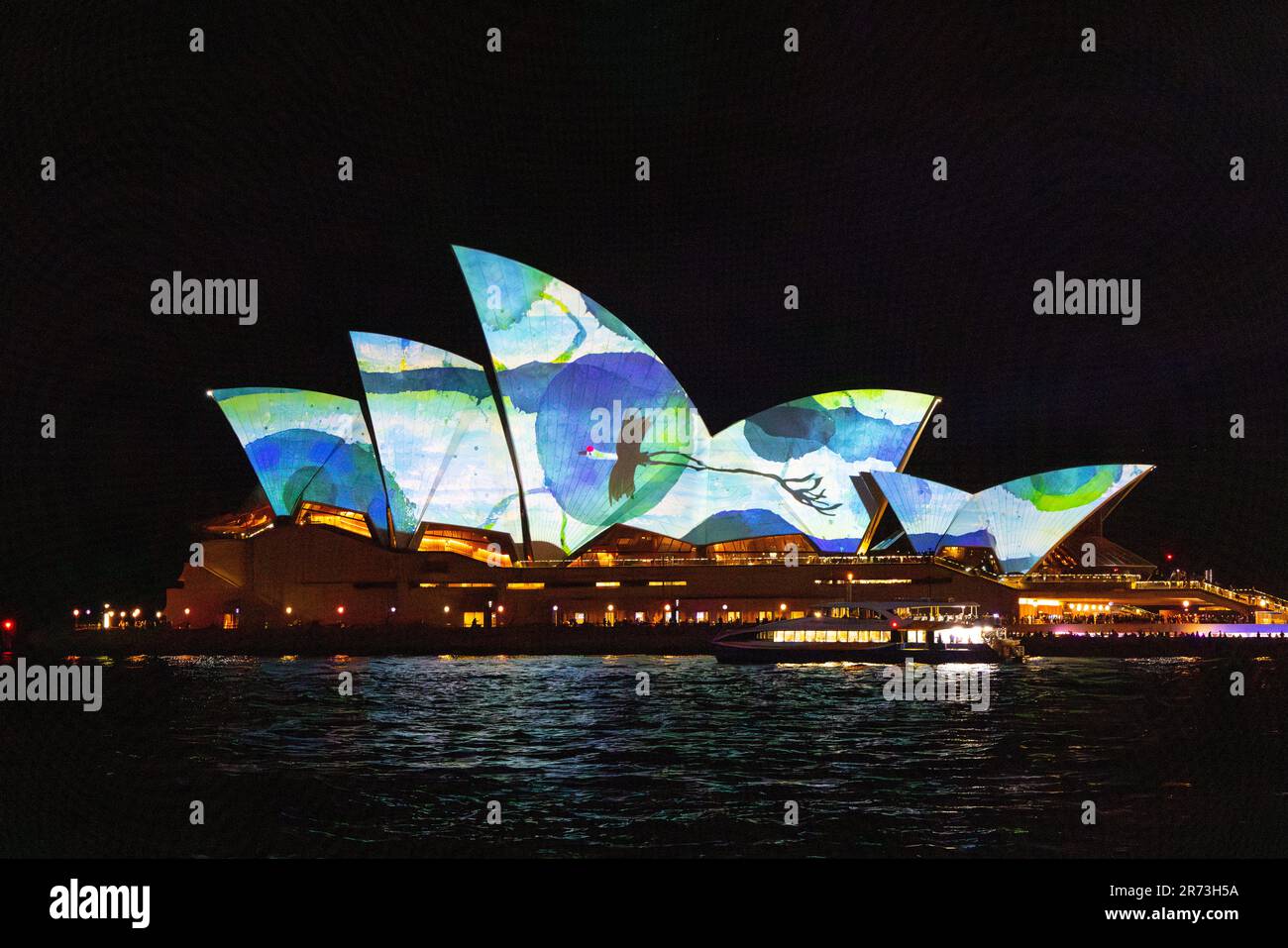 VIVID Sydney 2023. Light show and lighting of the sails of the Opera ...