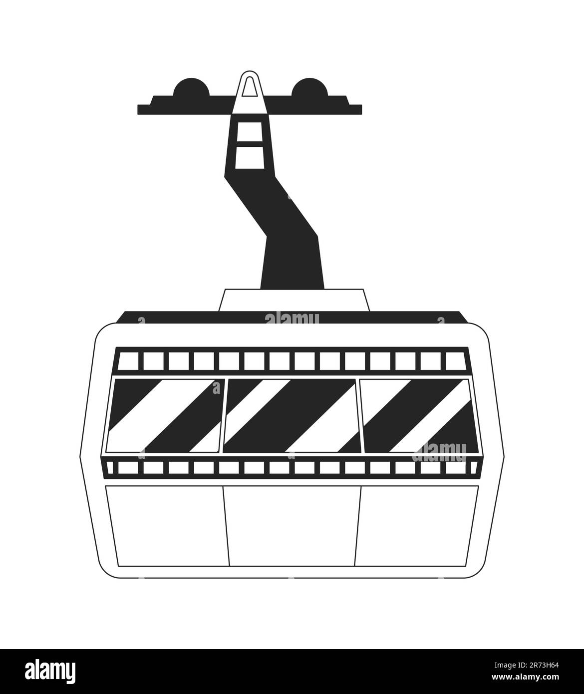 Cabin cable car line art vector cartoon icon Stock Vector Image & Art ...