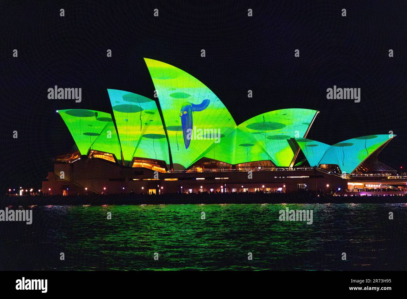 VIVID Sydney 2023. Light show and lighting of the sails of the Opera House in Sydney Harbour ...