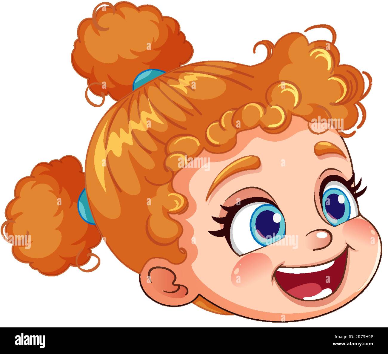 Cute Girl Head Cartoon Character illustration Stock Vector Image & Art ...
