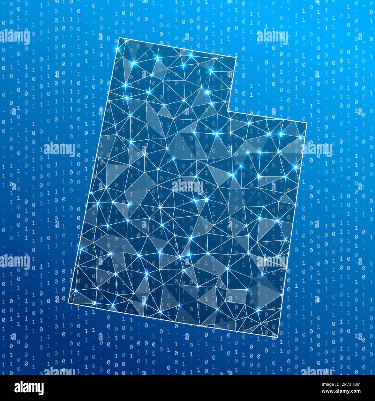 Network map of Utah. US state digital connections map. Technology ...