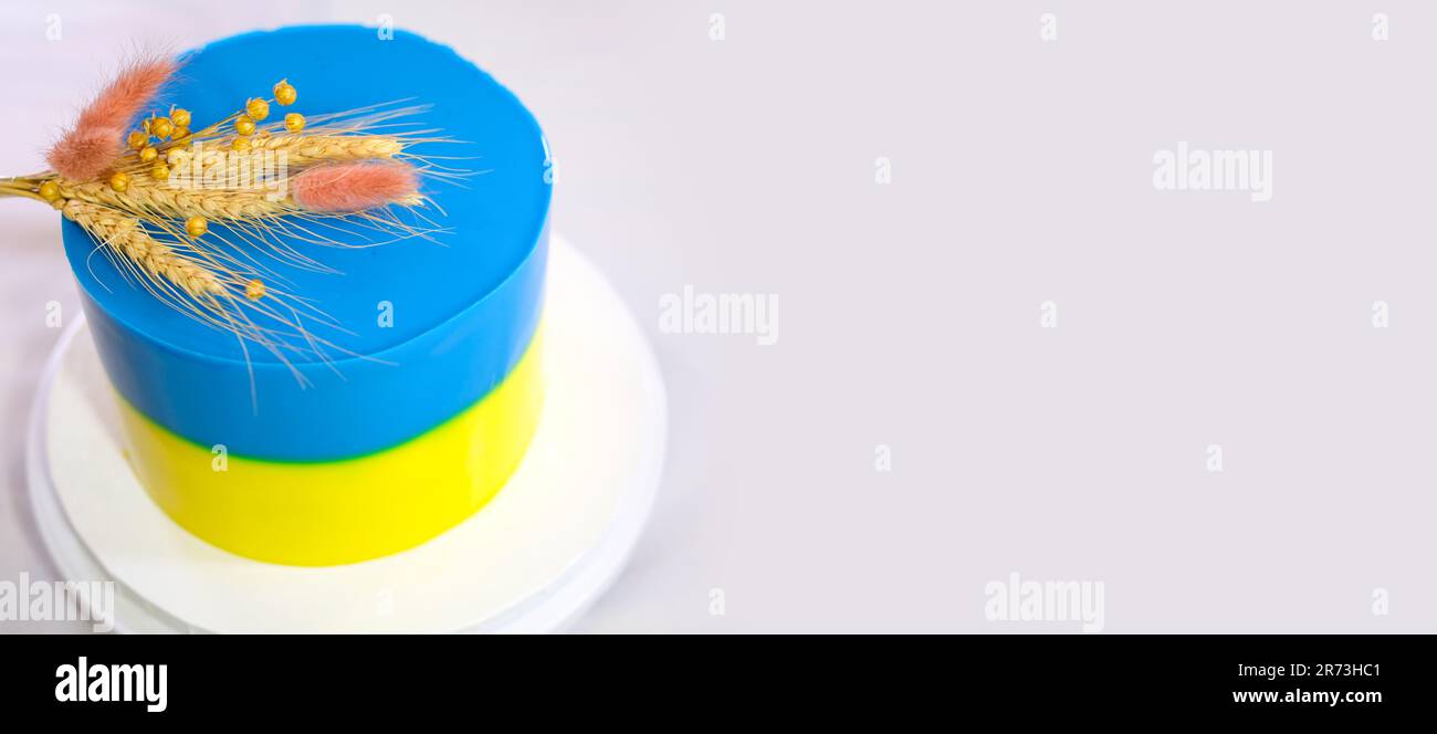 preparation and decoration of a delicious cake dessert with the ...