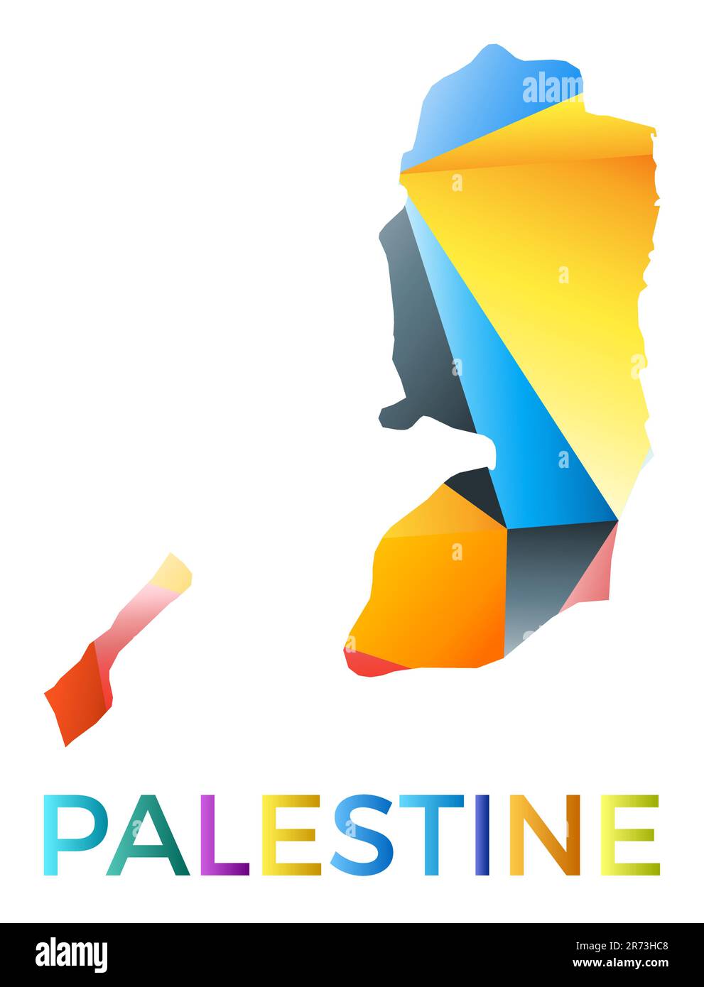 Palestine polygonal map Cut Out Stock Images & Pictures - Alamy