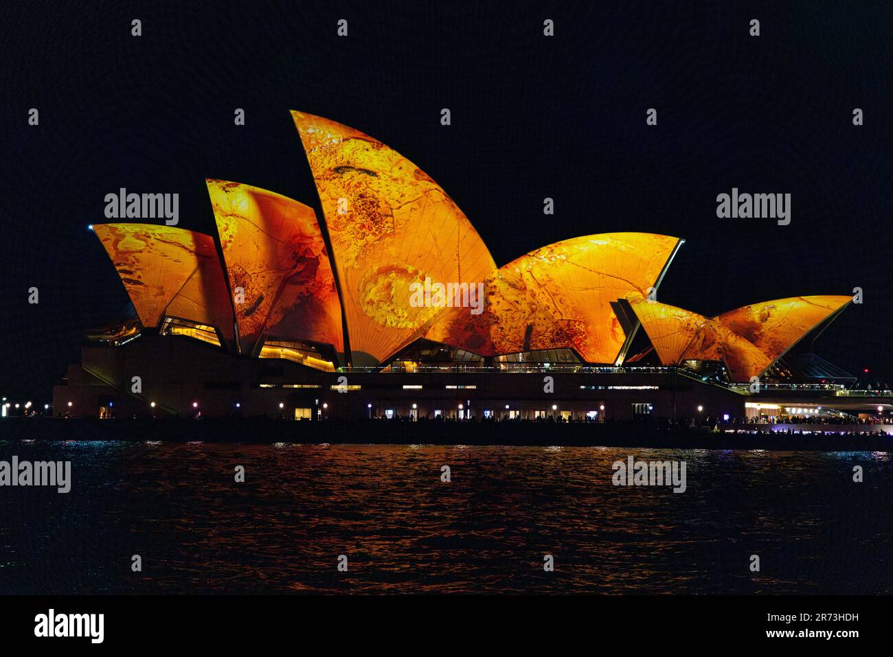 VIVID Sydney 2023. Light show and lighting of the sails of the Opera House in Sydney Harbour ...