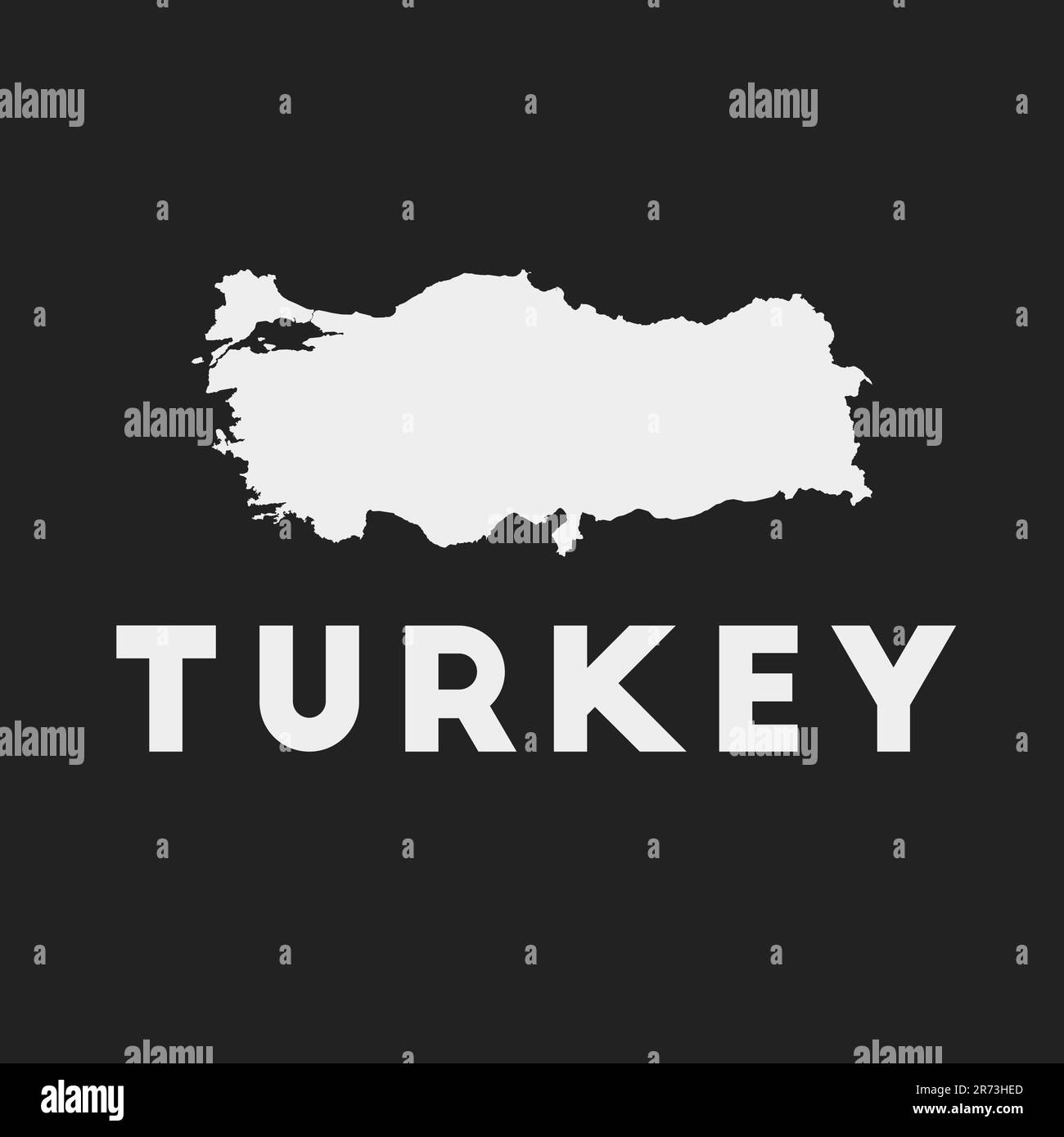 Turkey Icon Country Map On Dark Background Stylish Turkey Map With