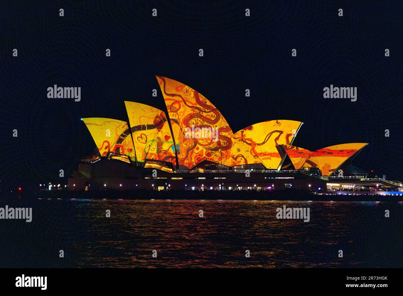 VIVID Sydney 2023. Light show and lighting of the sails of the Opera ...