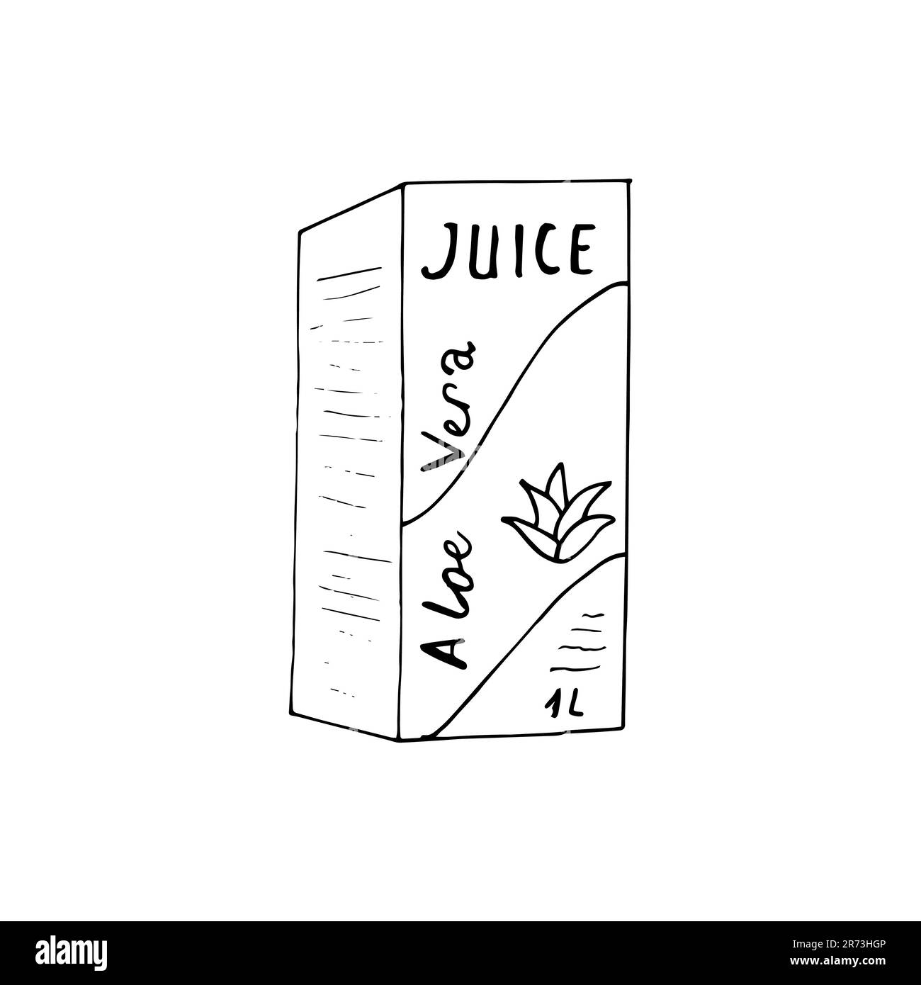 sketch of hand-drawn aloe vera juice Stock Vector Image & Art - Alamy