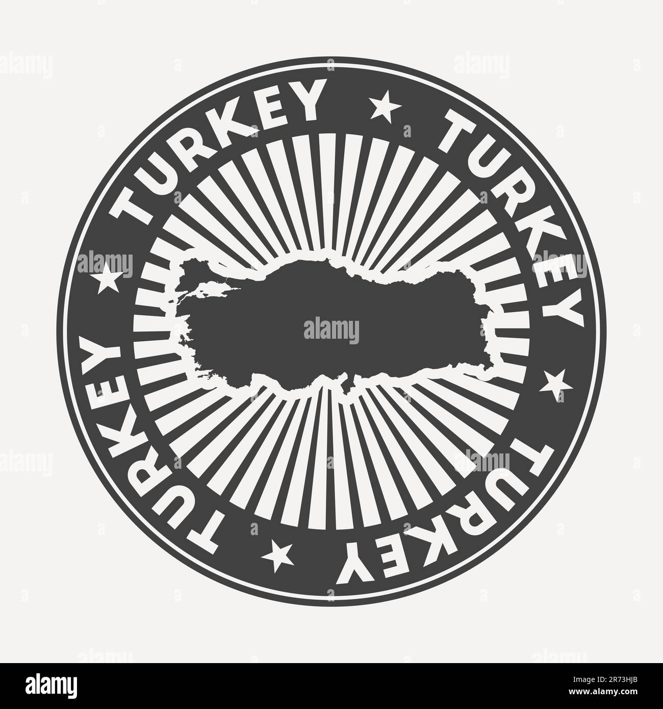 Turkey round logo. Vintage travel badge with the circular name and map ...