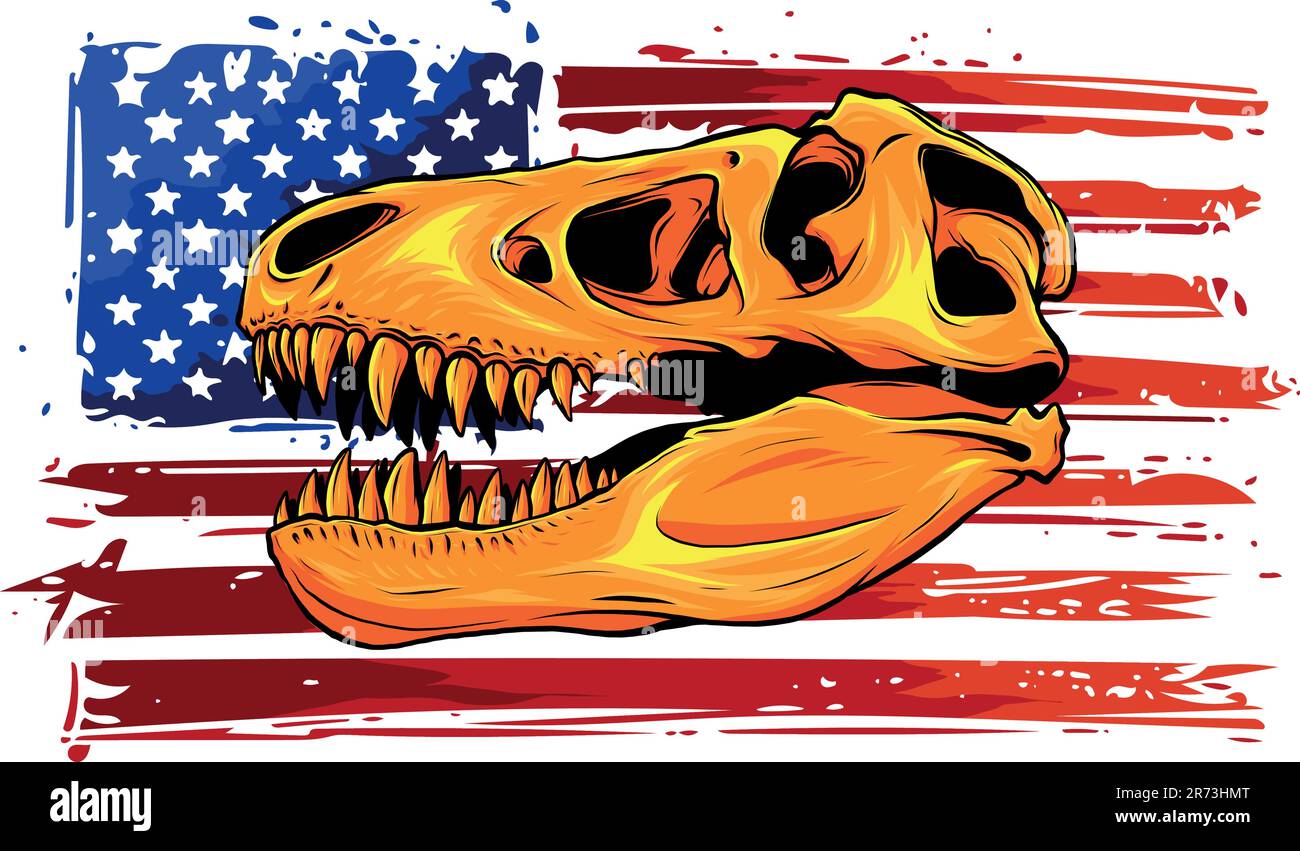skull of dinosaur tyrannosaurus rex. vector illustration design Stock ...