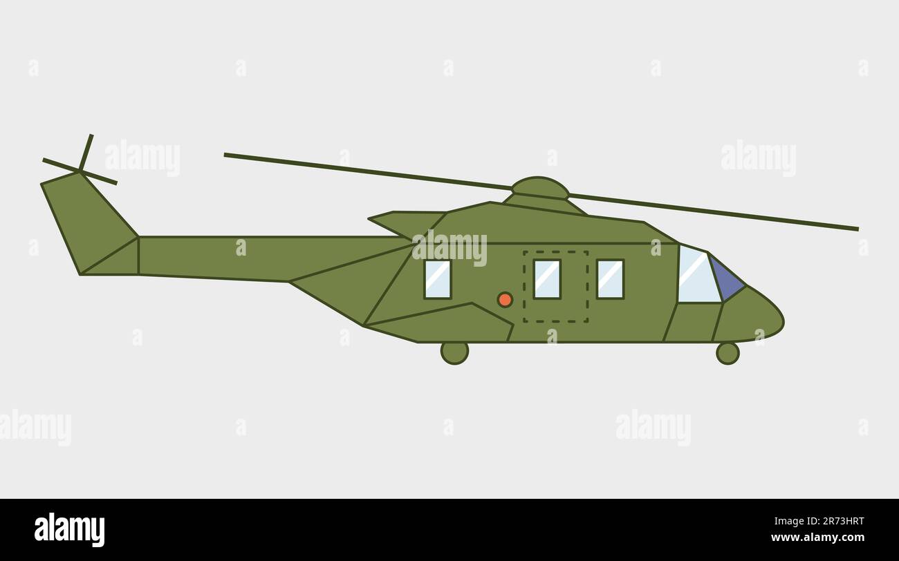 Helicopter side view, caiman nh90 in french army, vector drawing can be ...