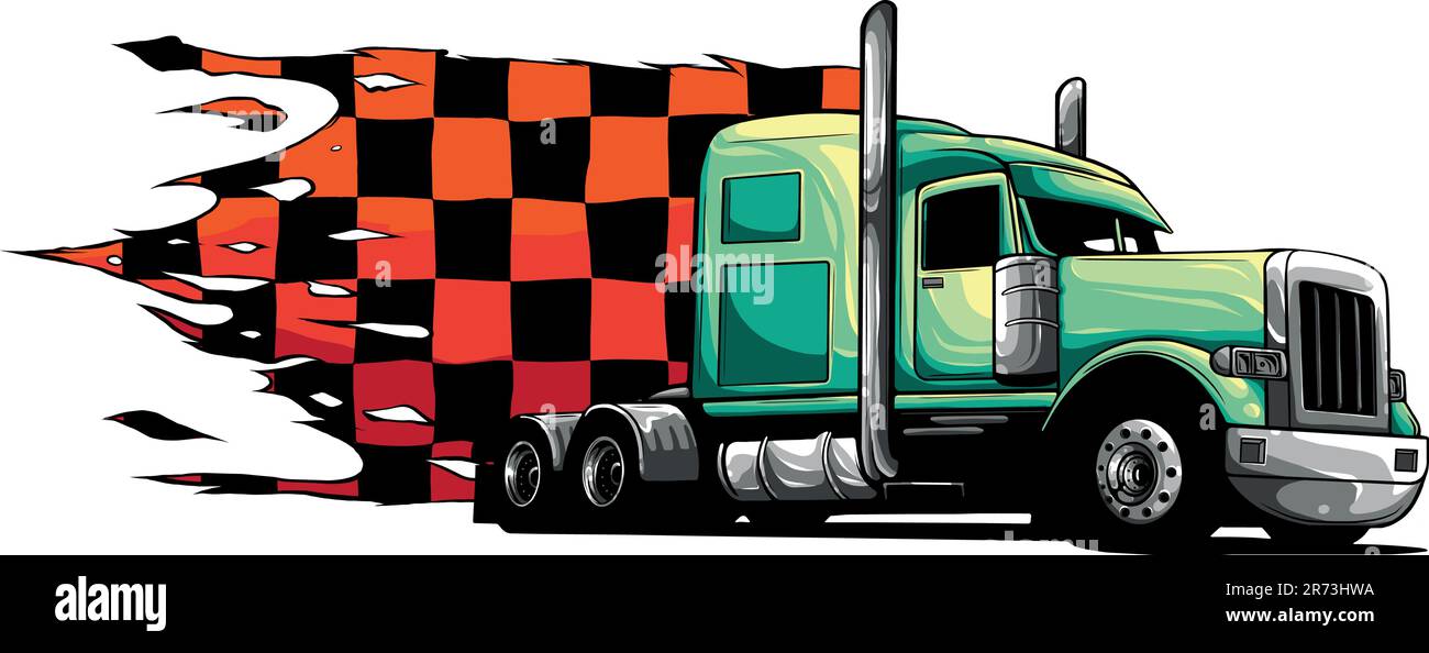draw semi truck vehicle vector illustration design Stock Vector Image ...