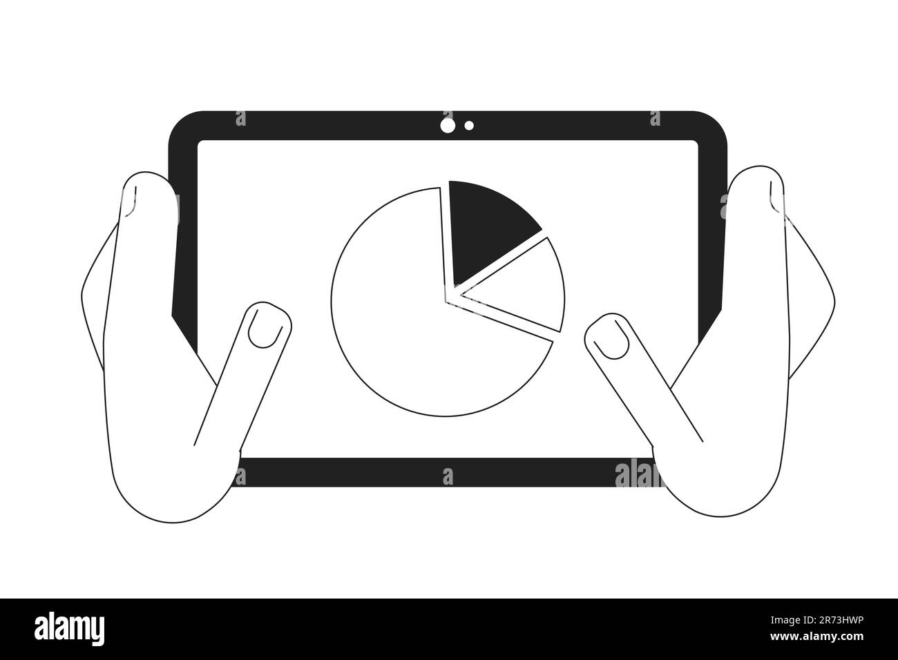 Digital Marketing Report Monochrome Concept Vector Spot Illustration