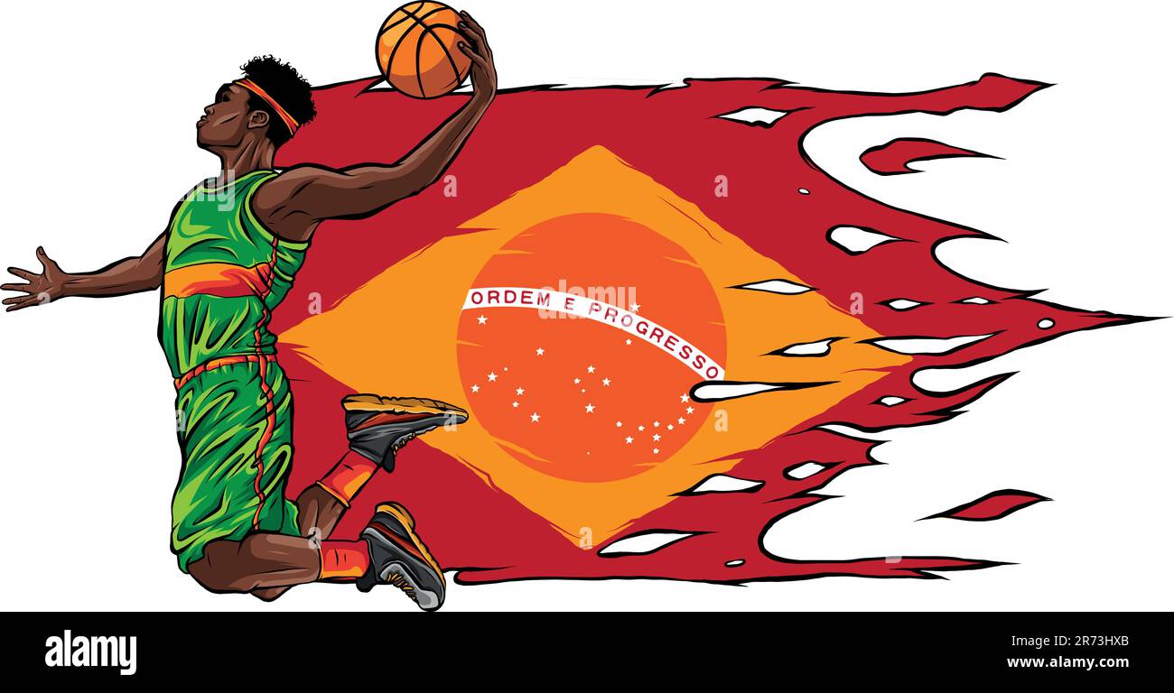 vector basketball player, ball on white background Stock Vector Image ...