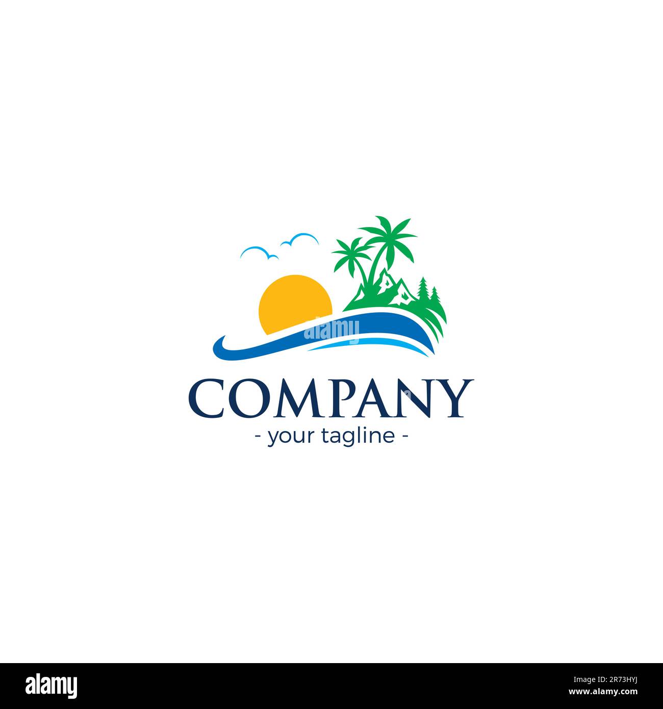 Beach Logo Simple Concept. Traveler Logo Design Stock Vector Image ...