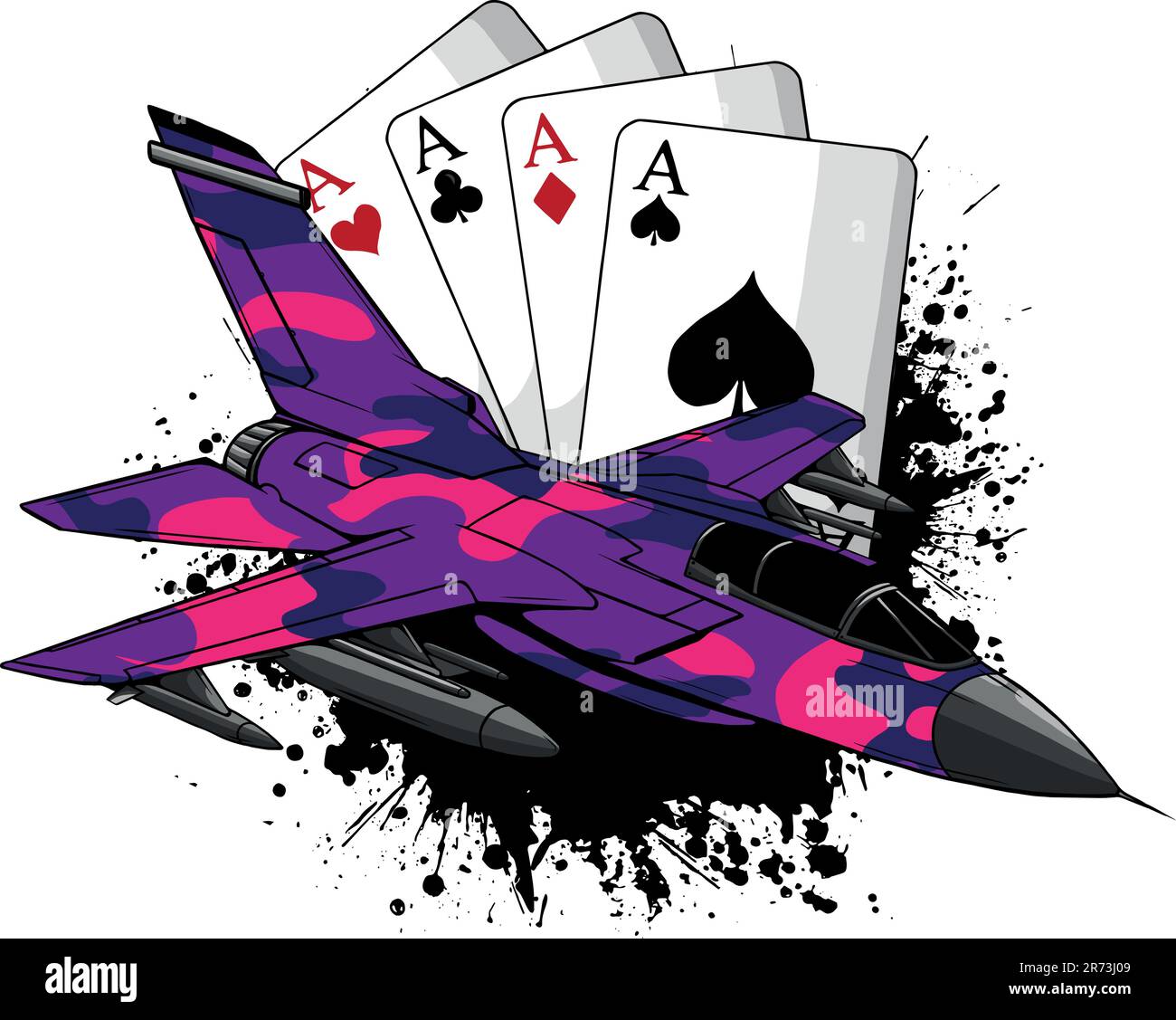 Vector illustration of Cartoon Military Jet Fighter Plane Stock Vector ...