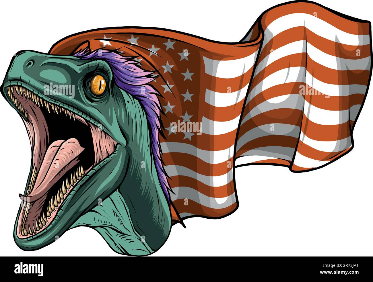 Velociraptor Dinosaur Vector Illustration on white background Stock ...