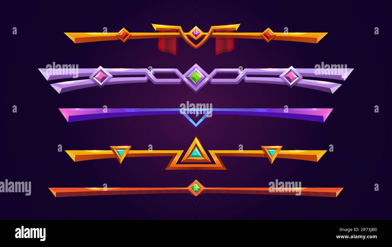 Golden fantasy game border ui button frame design. Medieval gold metal interface element icon ...