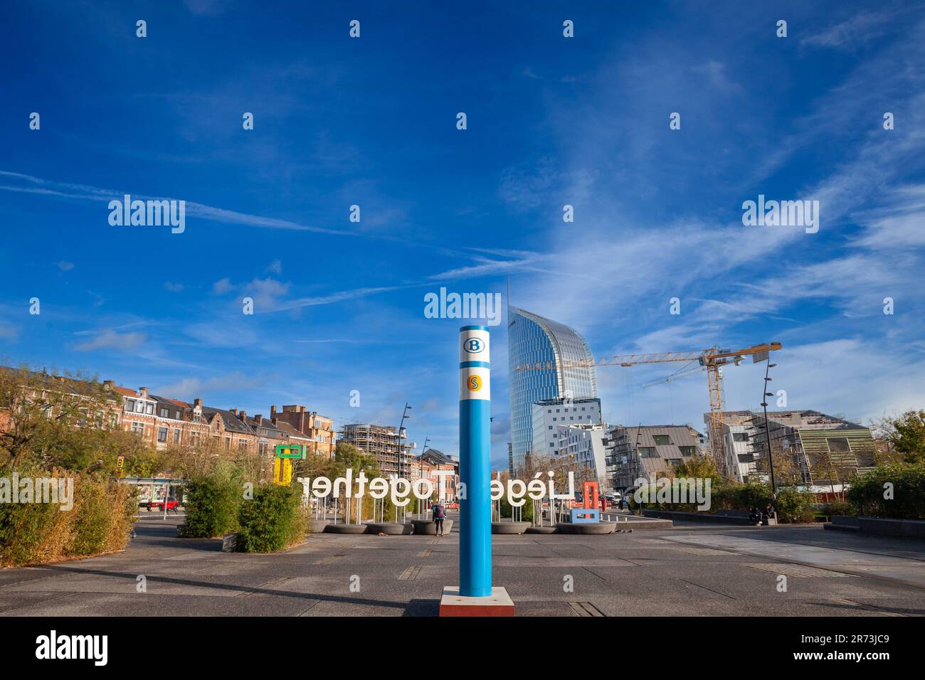 Picture of a typical panorama of the city center of Liege, Belgium ...