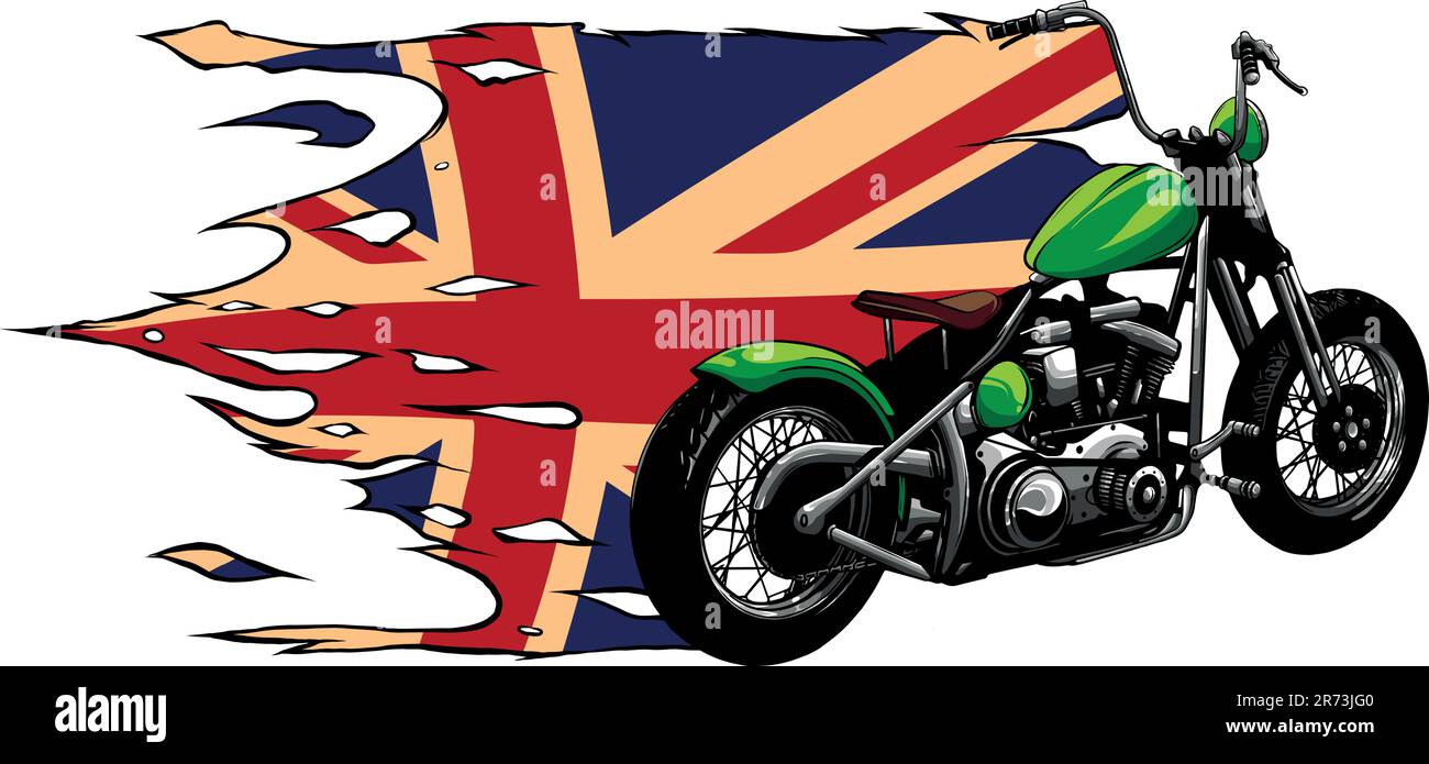 illustration of custom motorcycle chopper vector design Stock Vector ...