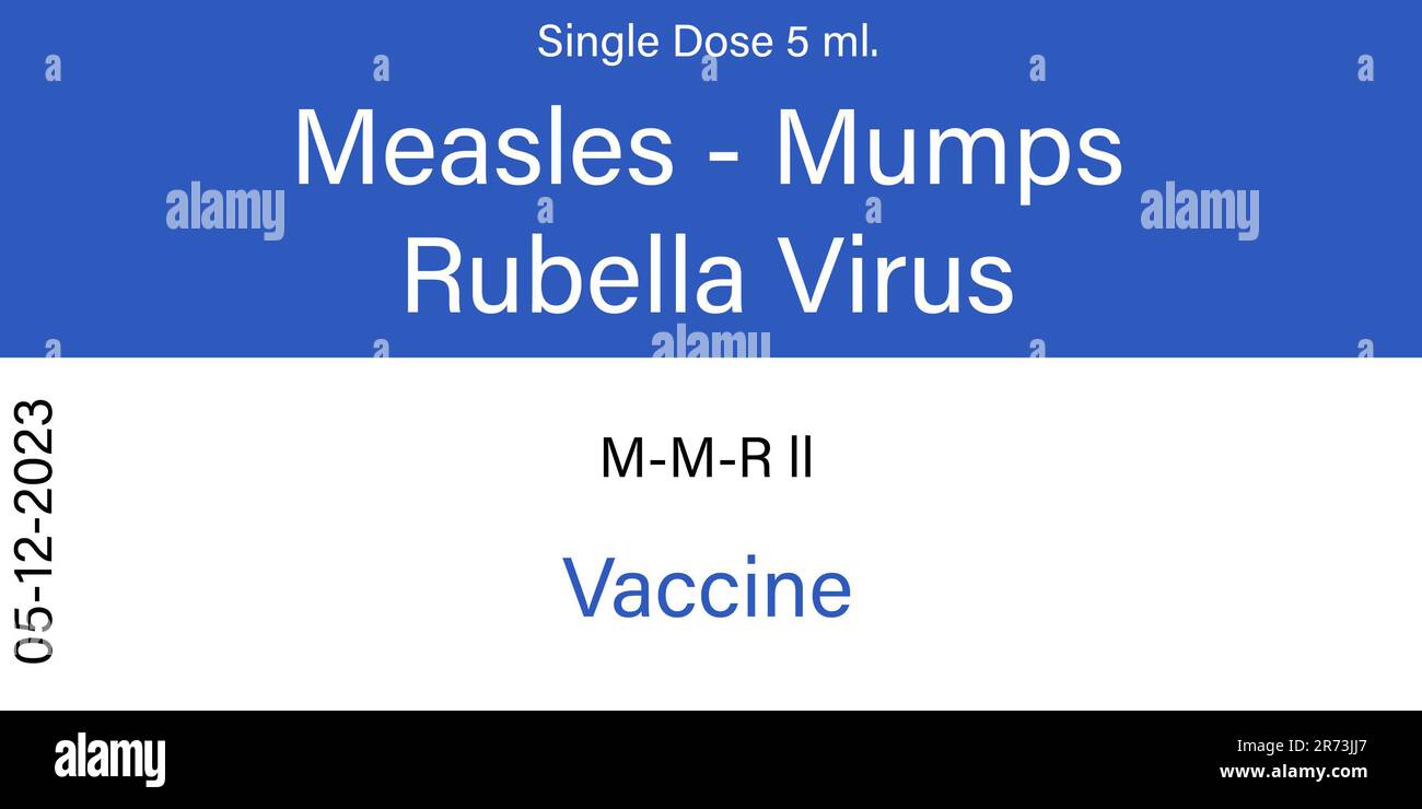 Measles Mumps Rubella (MMR) vaccine label design Stock Photo - Alamy
