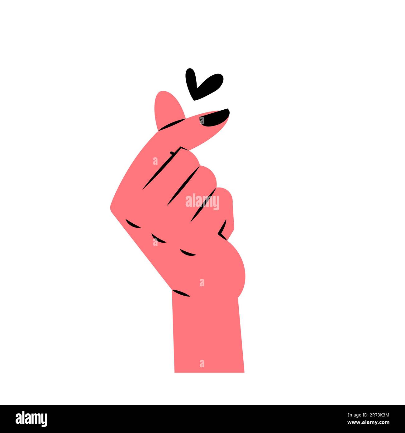 Korean heart love sign. Finger love icon. Happy Valentines Day. I love ...
