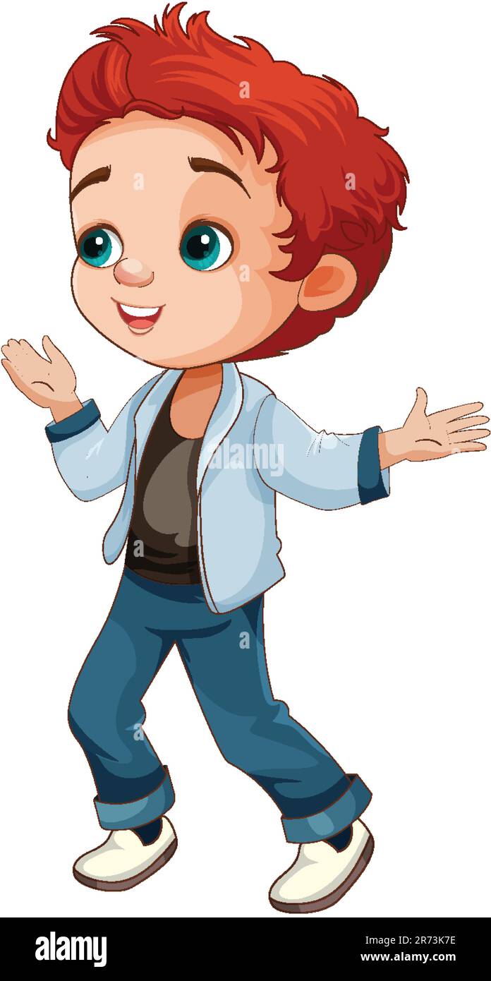 Cheerful Boy Cartoon Character illustration Stock Vector Image & Art ...