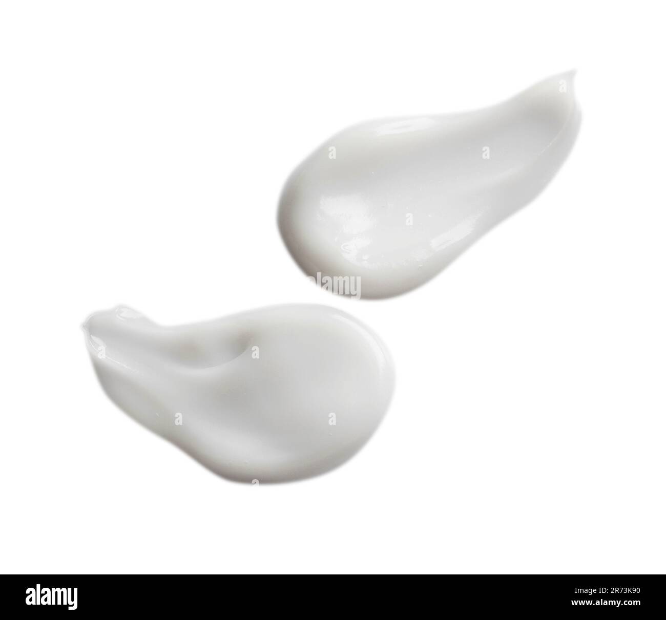 Samples of facial cream on white background, top view Stock Photo - Alamy