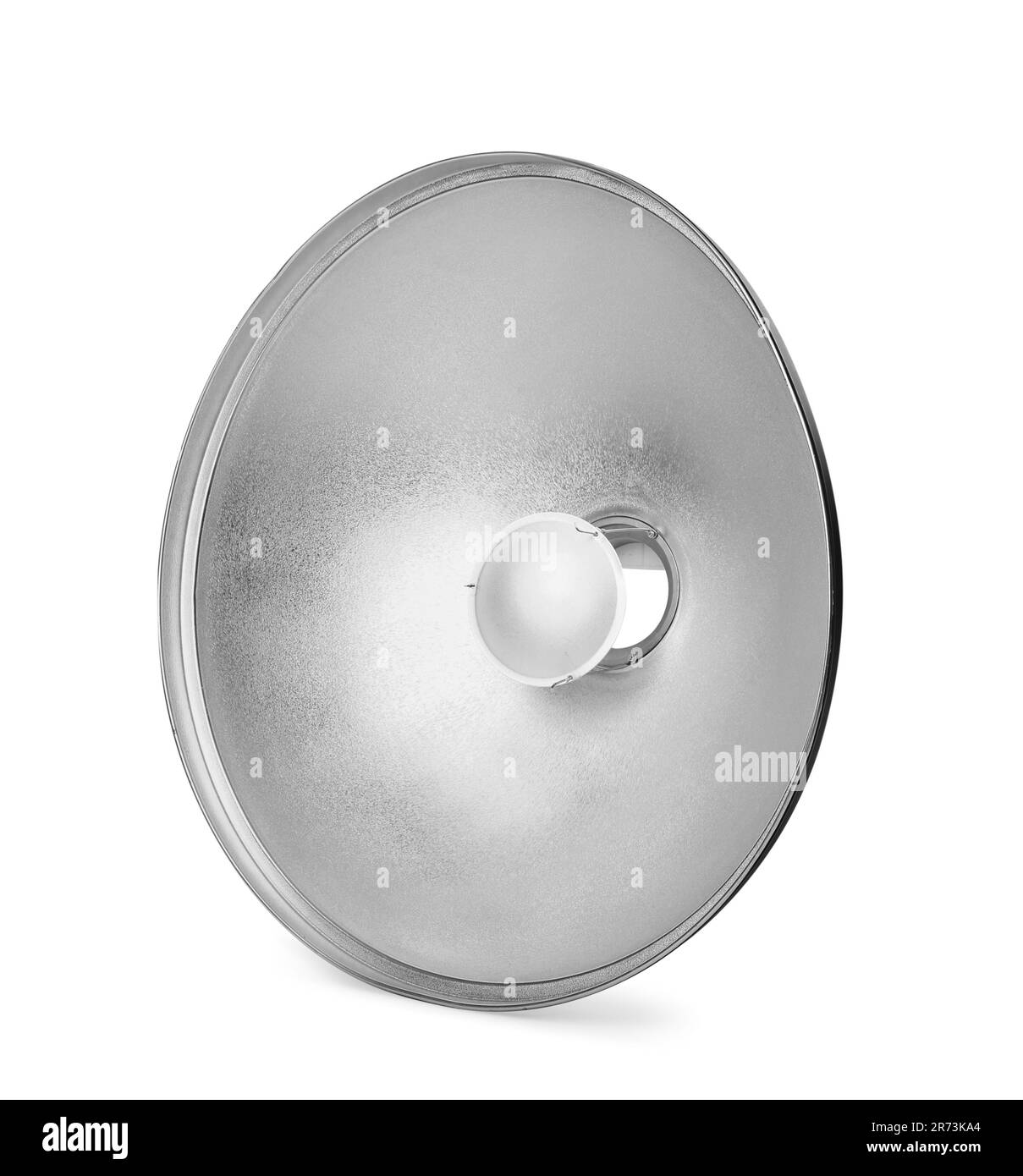 Studio flash light reflector isolated on white. Professional ...