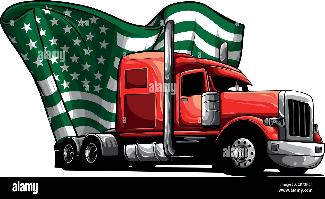 draw semi truck vehicle vector illustration design Stock Vector Image ...