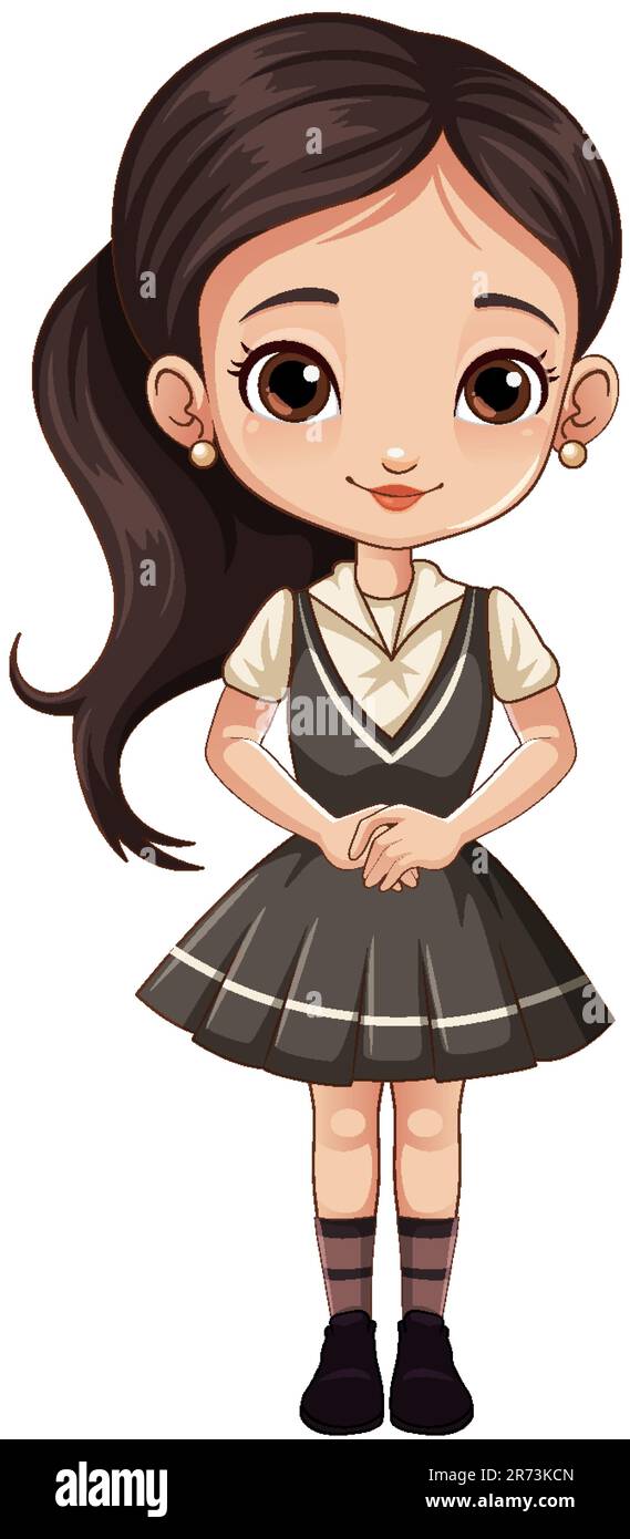 Cute female student cartoon character illustration Stock Vector Image ...