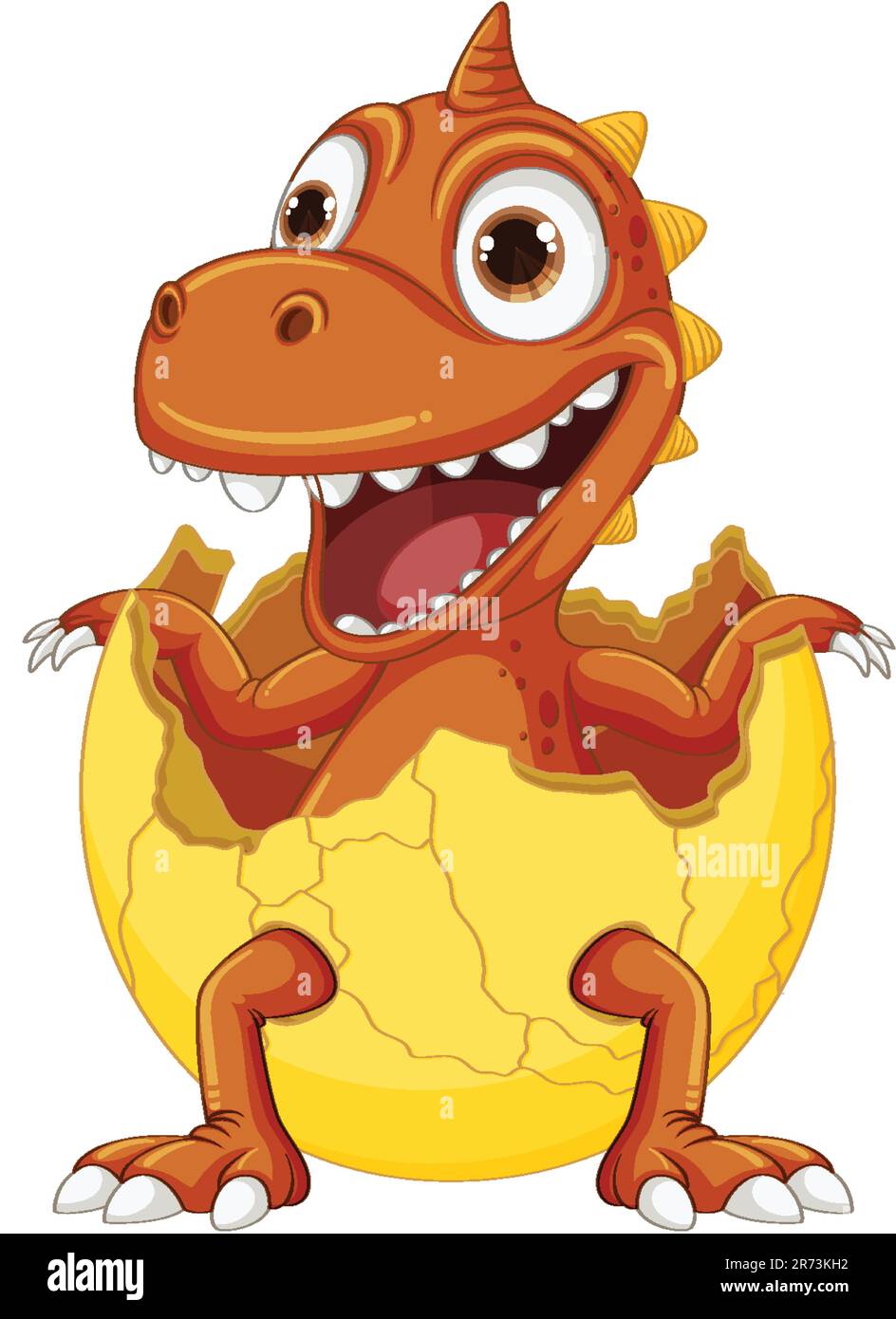 Little Dinosaur Monster Hatching from Egg illustration Stock Vector ...