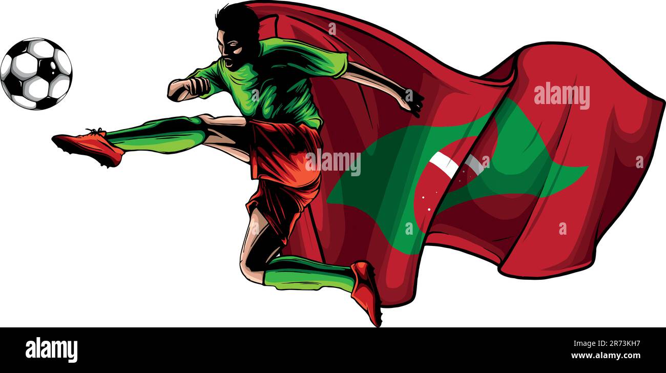 Soccer Player Kicking Ball Vector. Football Player Vector Illustration ...