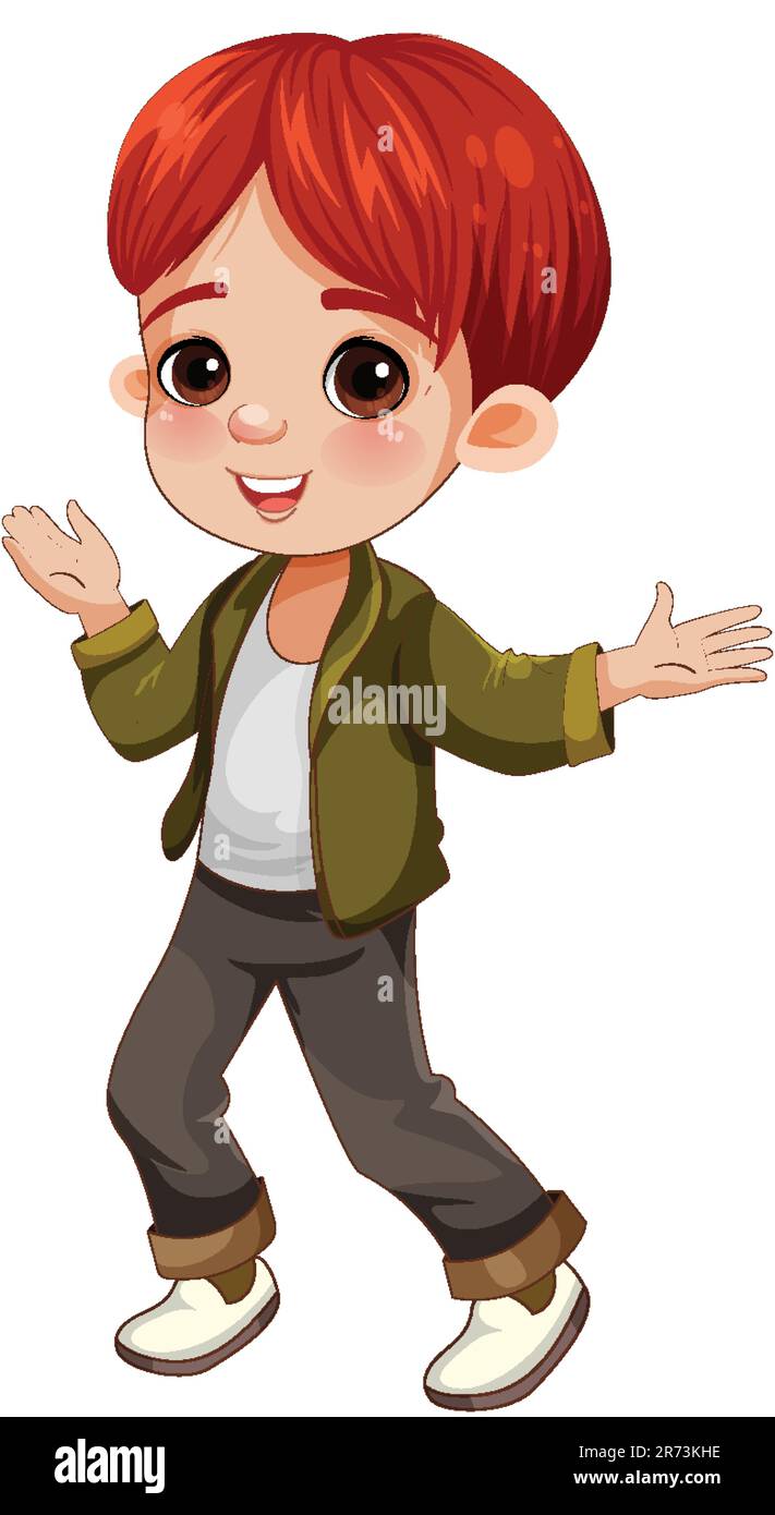 Cheerful Boy Cartoon Character illustration Stock Vector Image & Art ...