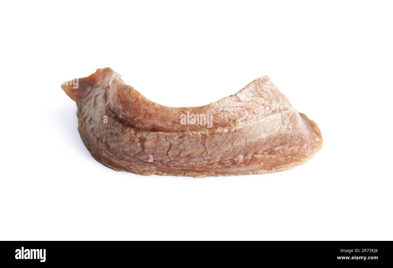 Delicious salted anchovy fillet isolated on white Stock Photo - Alamy