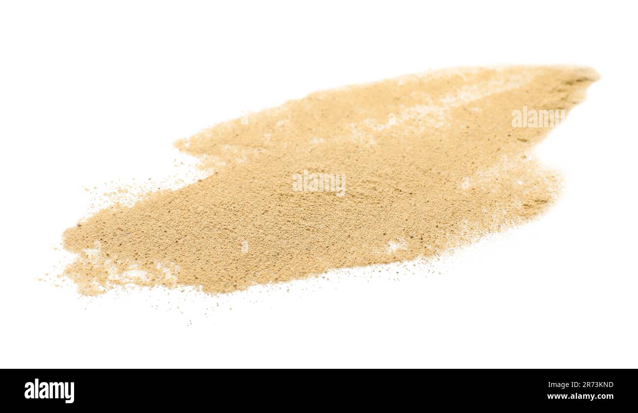 Pile of brown dust scattered on white background Stock Photo - Alamy