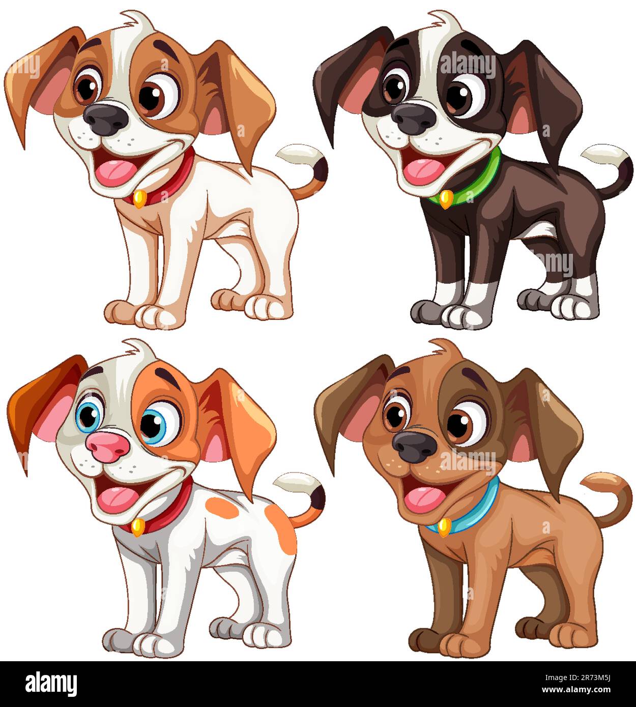 Cute dog cartoon character sitting illustration Stock Vector Image ...