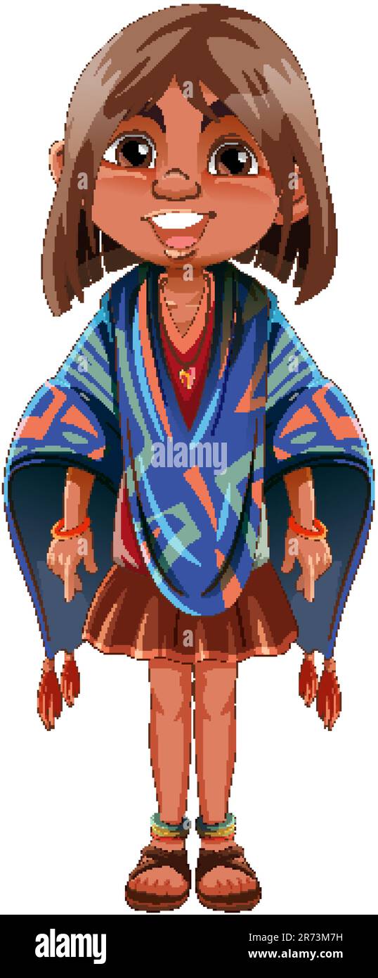 Girl wearing native American outfit illustration Stock Vector Image ...