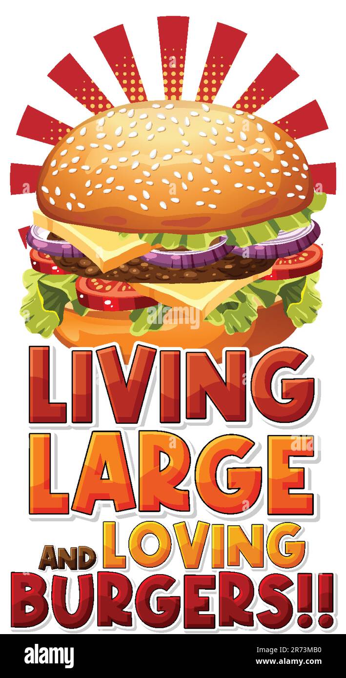 Living large and loving burgers icon cartoon illustration Stock Vector ...